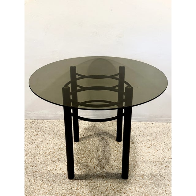 Classic 1980s Tubular Metal and Tinted Glass Table | Chairish
