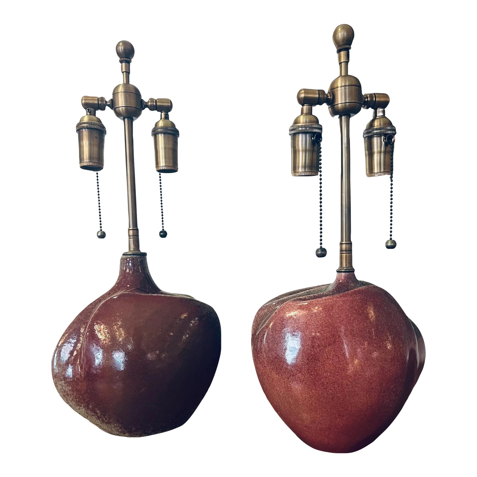 French 1960s Tim Orr Art Pottery Mid Century Table Lamps - A Pair ...