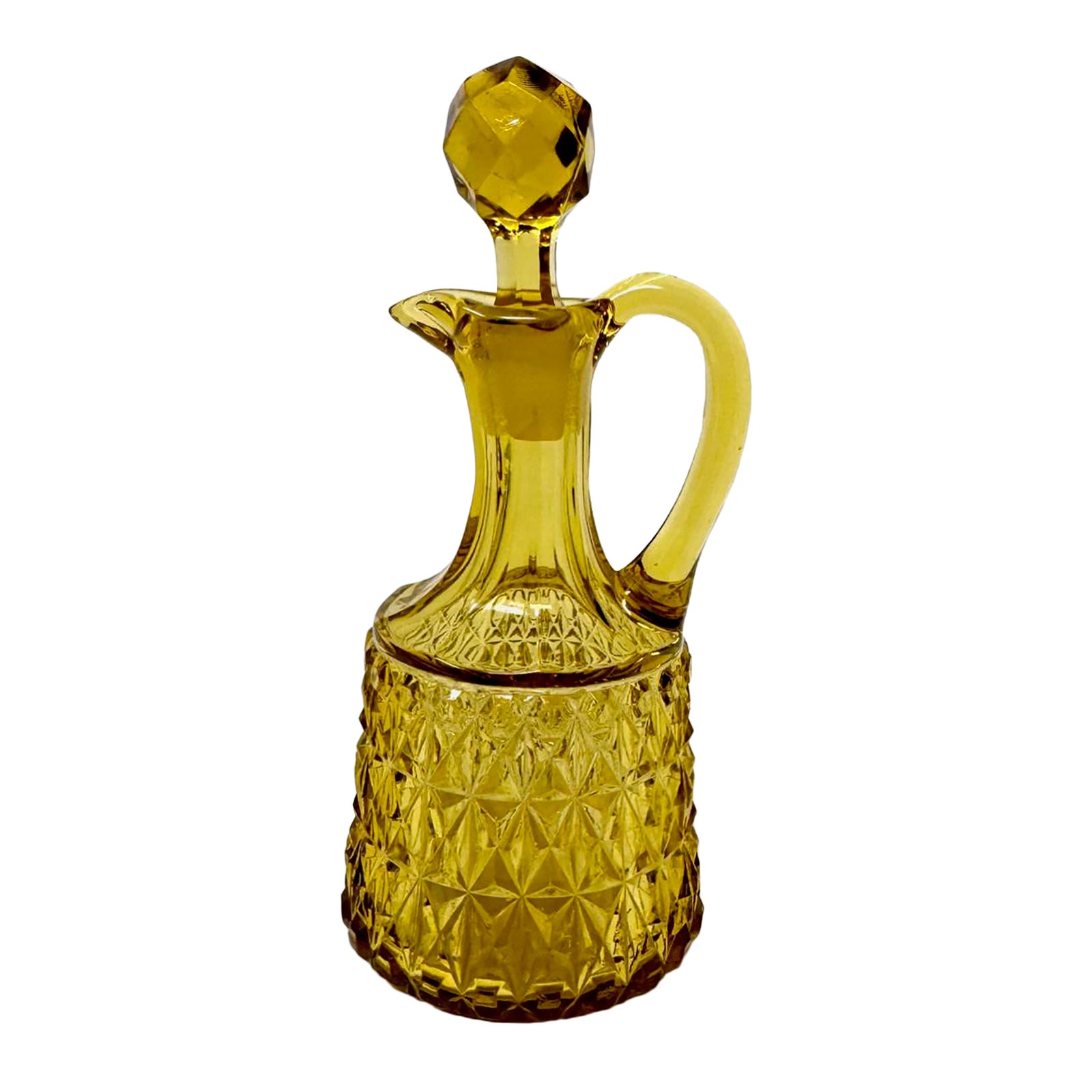 Antique Eapg Central Glass Co's Yellow Amber Pressed Diamond Cruet ...