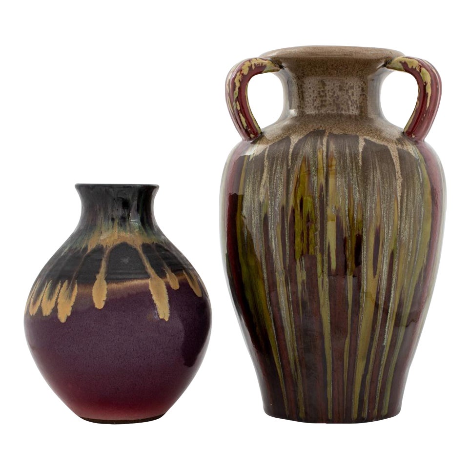 Signed American Studio Art Pottery Vessels, Pair | Chairish