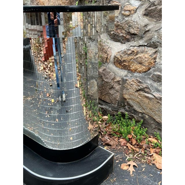 1930s Art Deco Modernist Demilune Mirrored & Black Bakelite Bar | Chairish