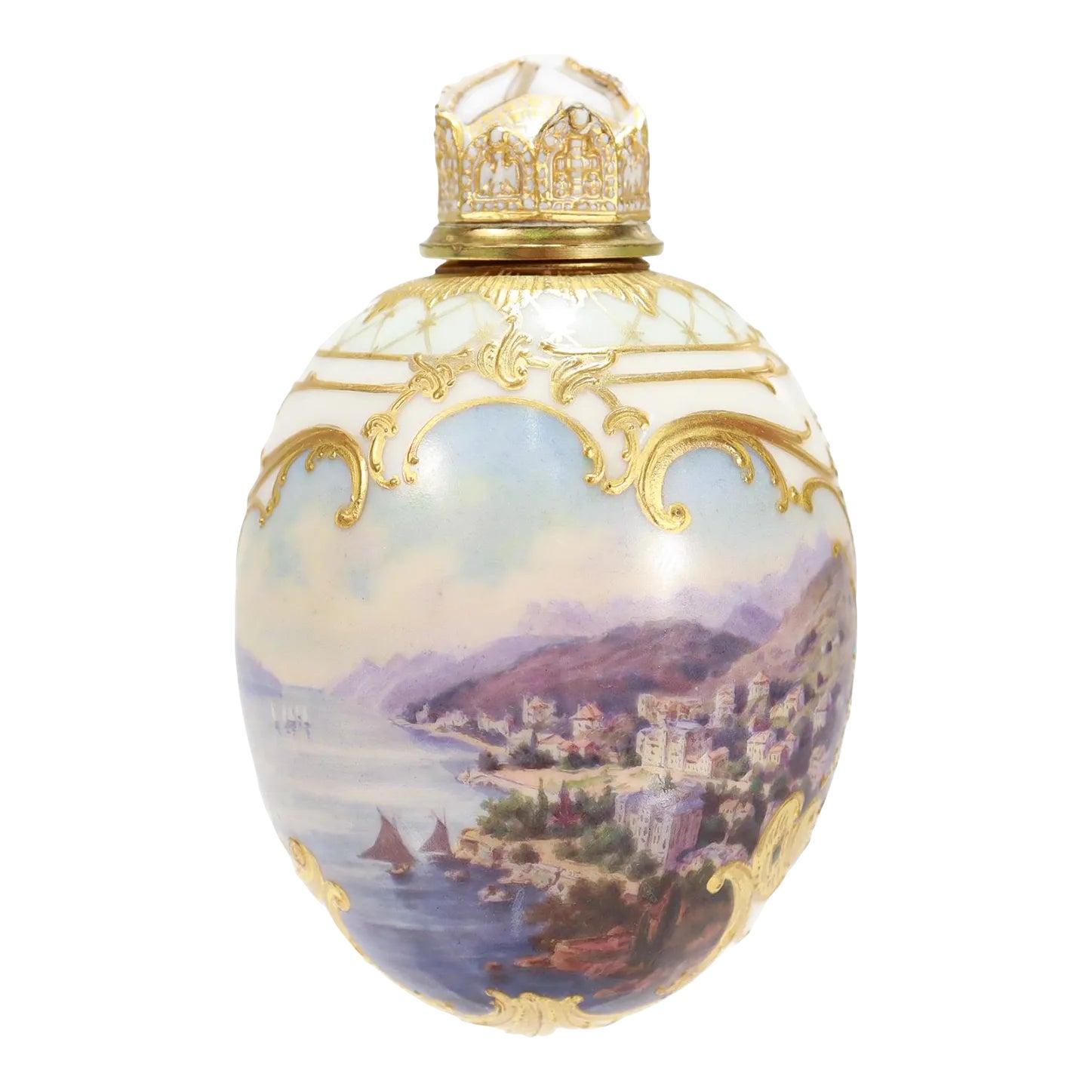 Antique Kpm Royal Berlin Topographical/Weichmalerei Easter Egg Flacon ...