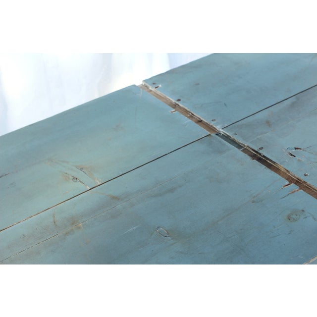 1900s Antique Blue Farmhouse Table - Rustic Dining Table to Seat 8 ...