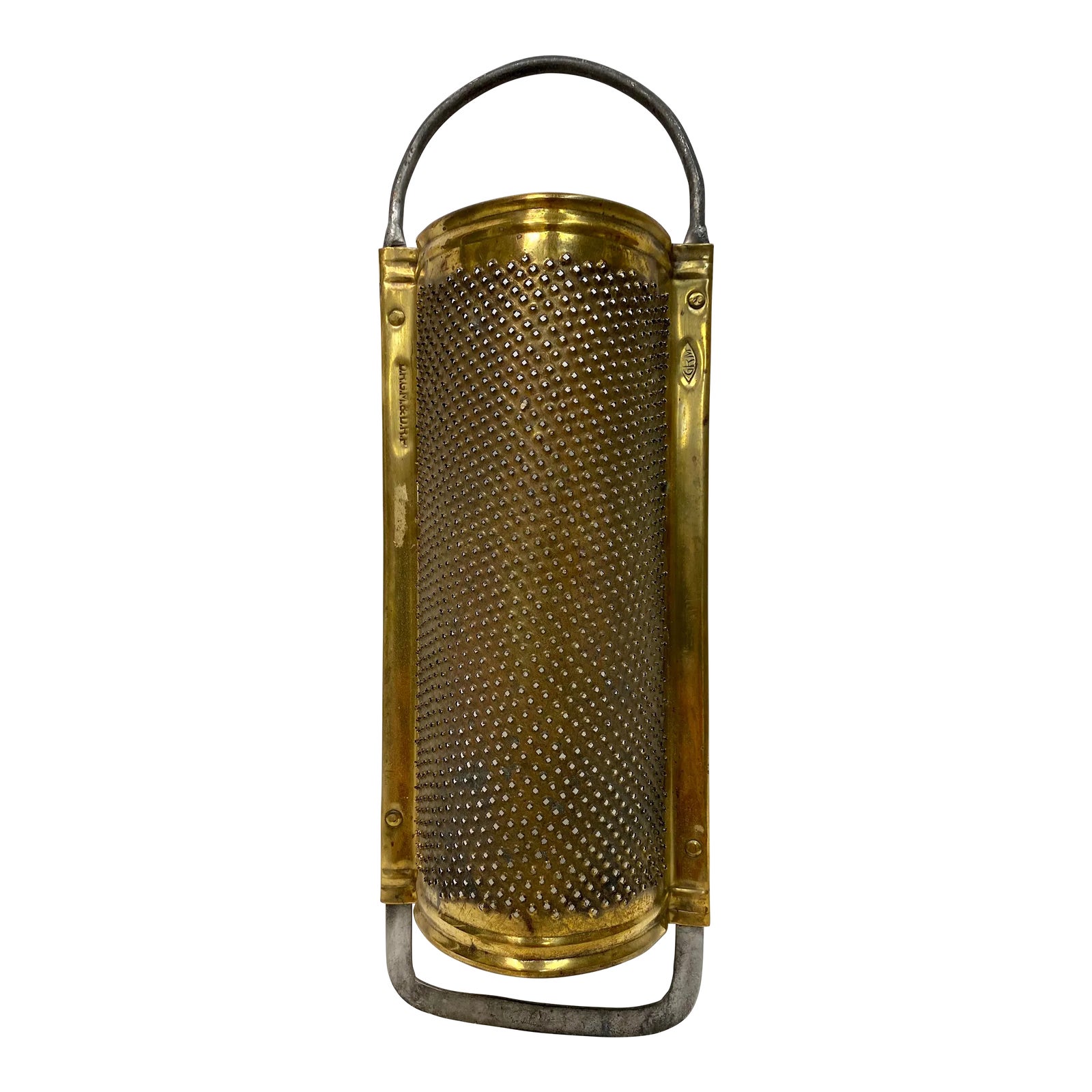 Gigantic Vintage Brass Double Handled Half Round Kitchen Grater From ...