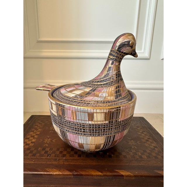 Vintage Aldo Londi Bitossi Seta Italian Pheasant Bird Lidded Compote ...