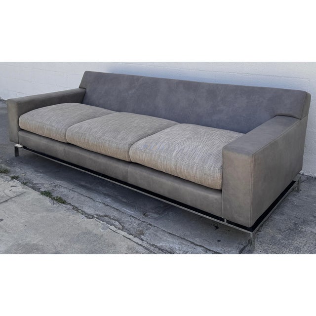 Modern A. Rudin Chrome & Leather Sofa | Chairish