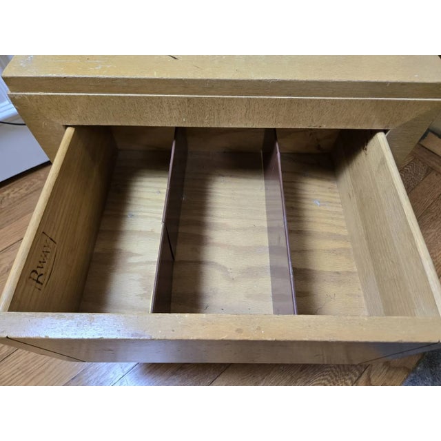1960s Eliel Saarinen for Rway Blonde Mahogany Nightstand | Chairish