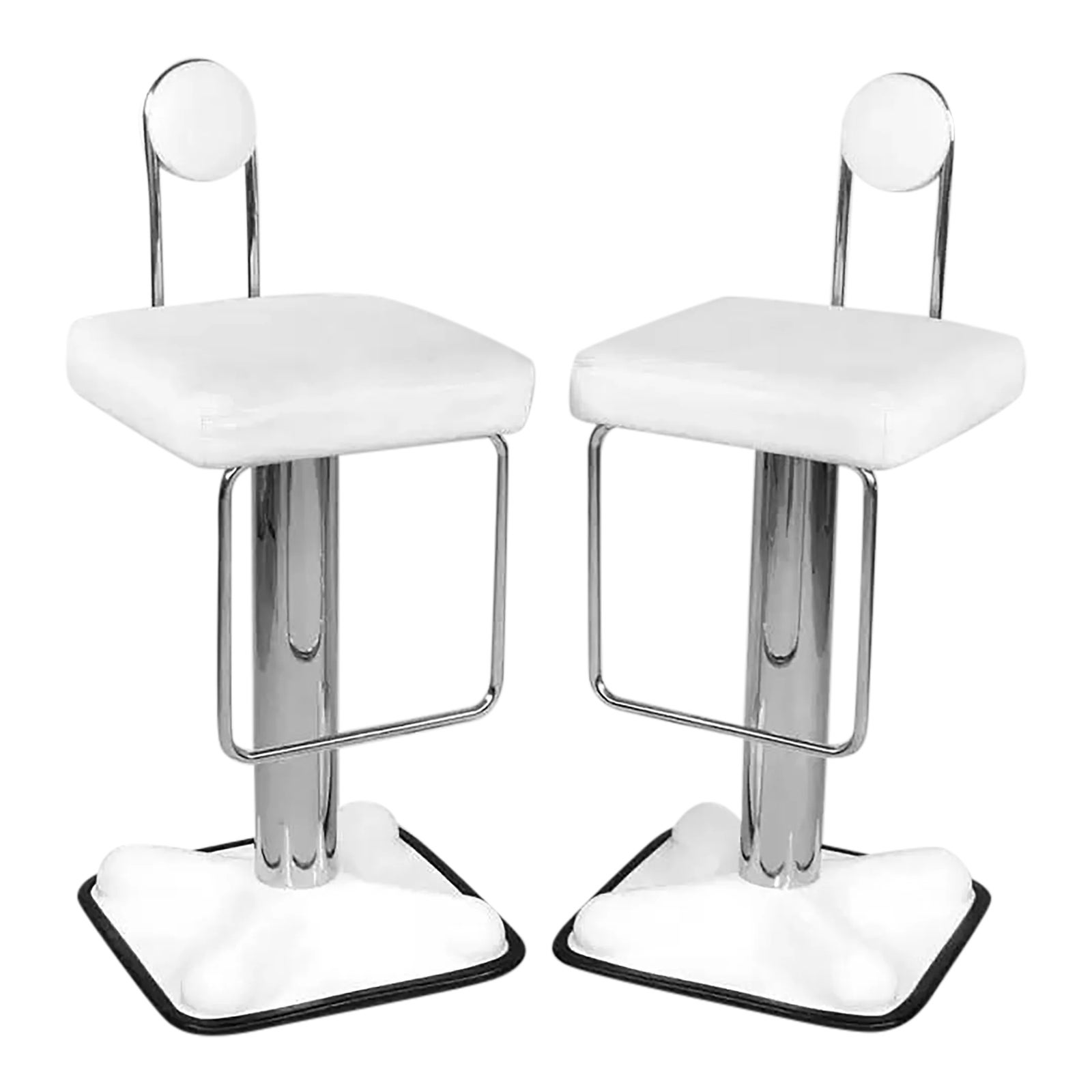 Birillo Stool, White Leather & White Base, Joe Colombo for Zanotta ...