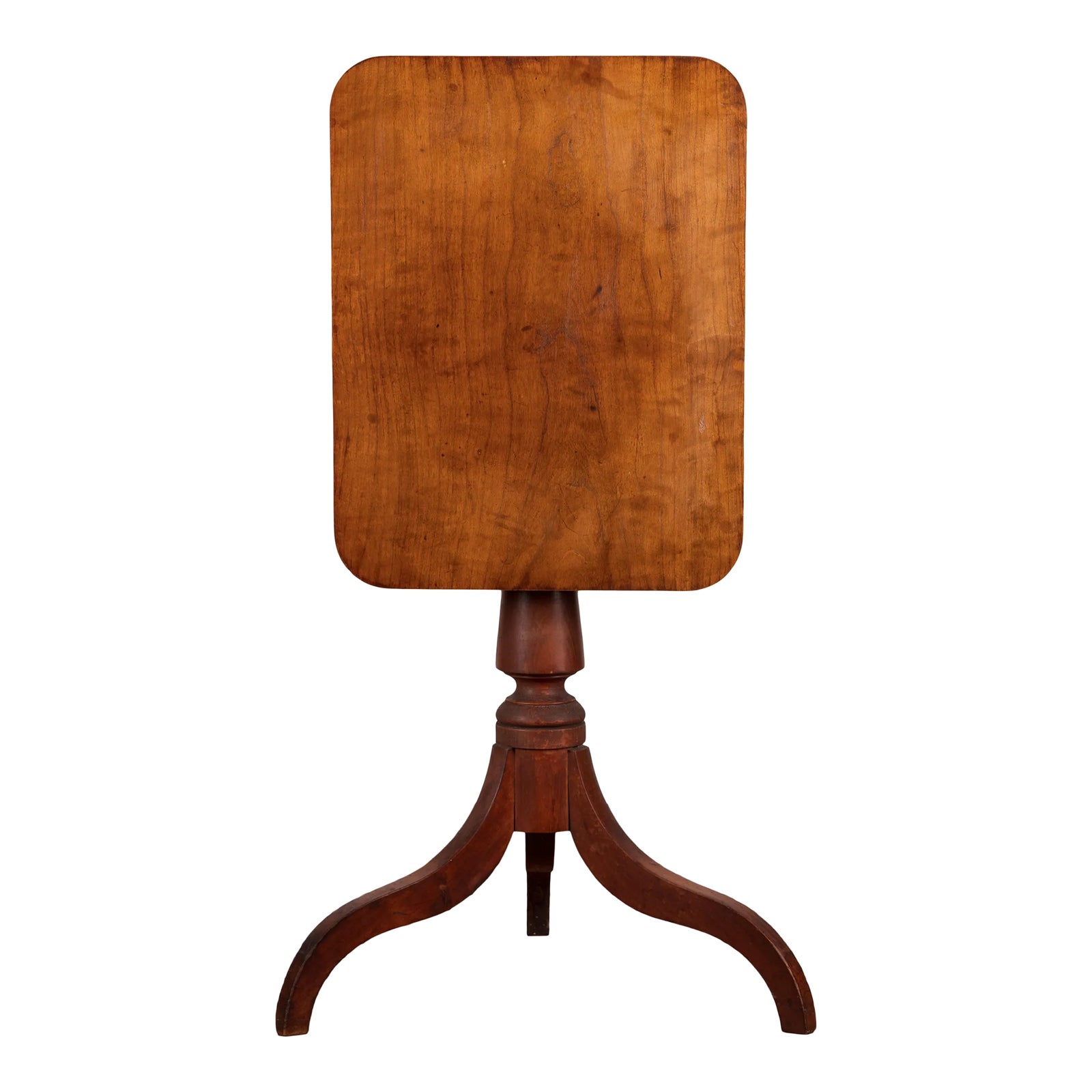American Cherry Tilt-Top Candle Stand | Chairish