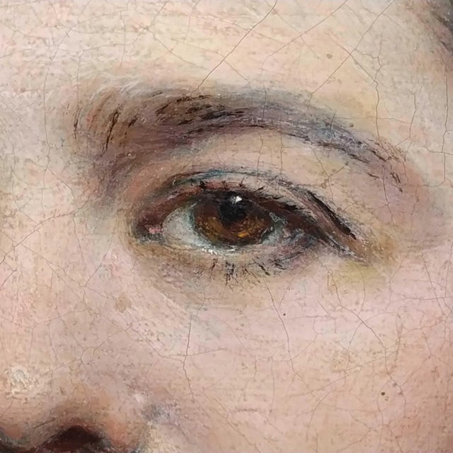 Large Early 20th Century European Portrait Oil Painting of a Lady With ...