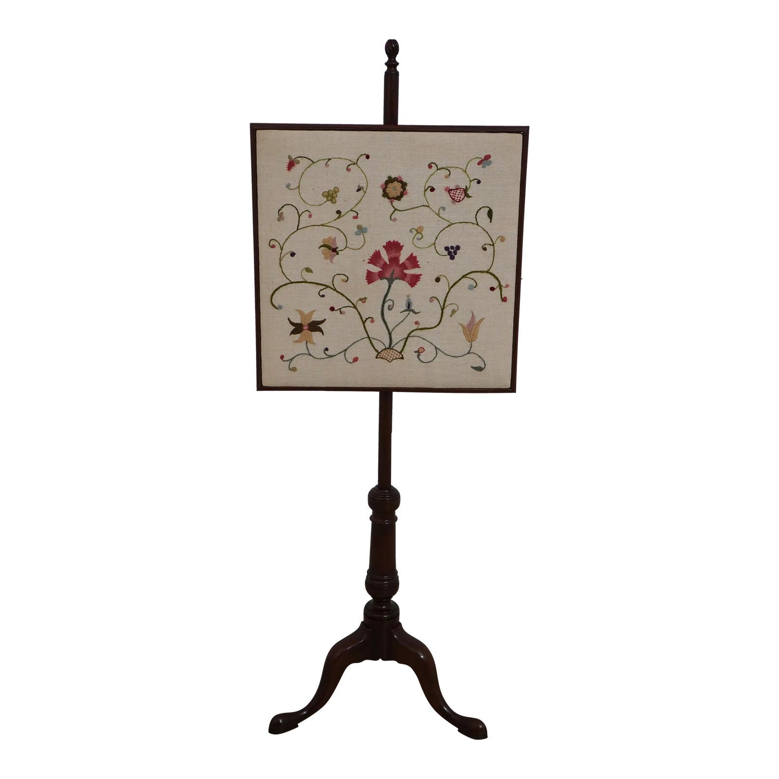 Kittinger Cw-92 Colonial Williamsburg Crewel Work Fire Screen | Chairish