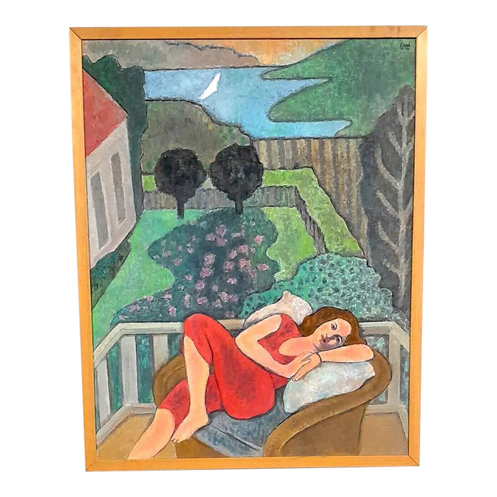 Robert Finch American Contemporary Woman Landscape Oil on Canvas Figure ...