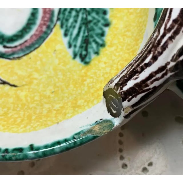 Mid 20th Century Italian Majolica Pottery Split Double Bowl Serving ...