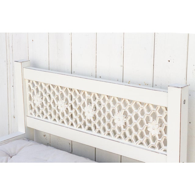 Floral Jali Antique White Club Chair | Chairish