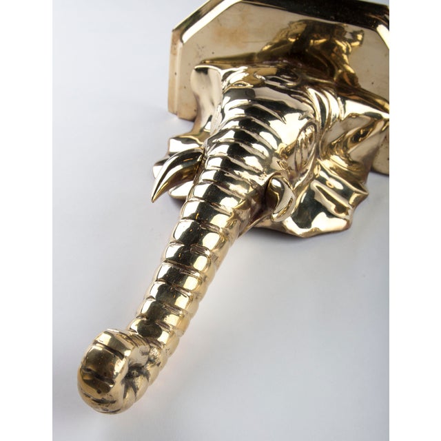 Solid Brass Elephants Sconces/Mini Shelves | Chairish