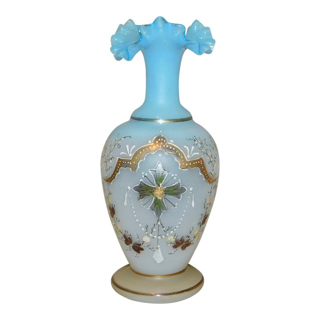 Antique Victorian Bristol Blue Glass Vase Chairish