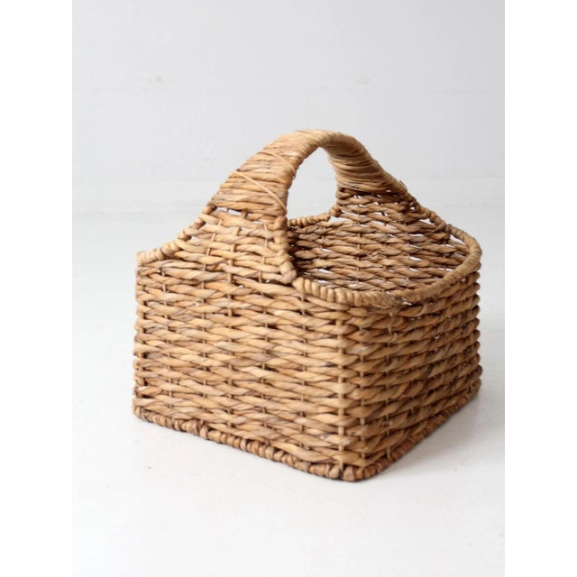 Vintage Woven Storage Basket | Chairish
