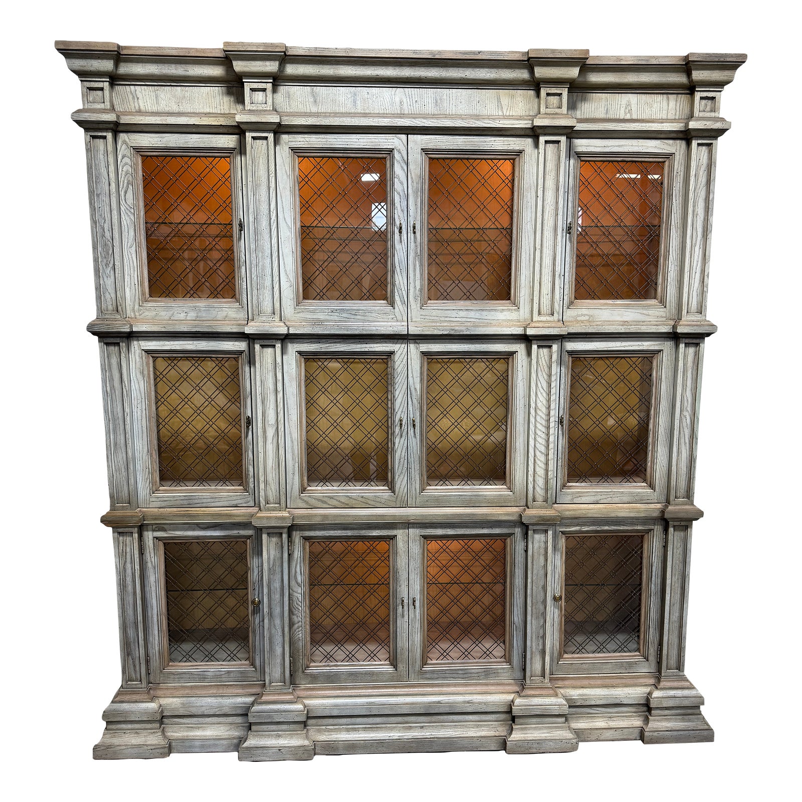Monumental Venetian Style Window Pane Display Cabinet | Chairish