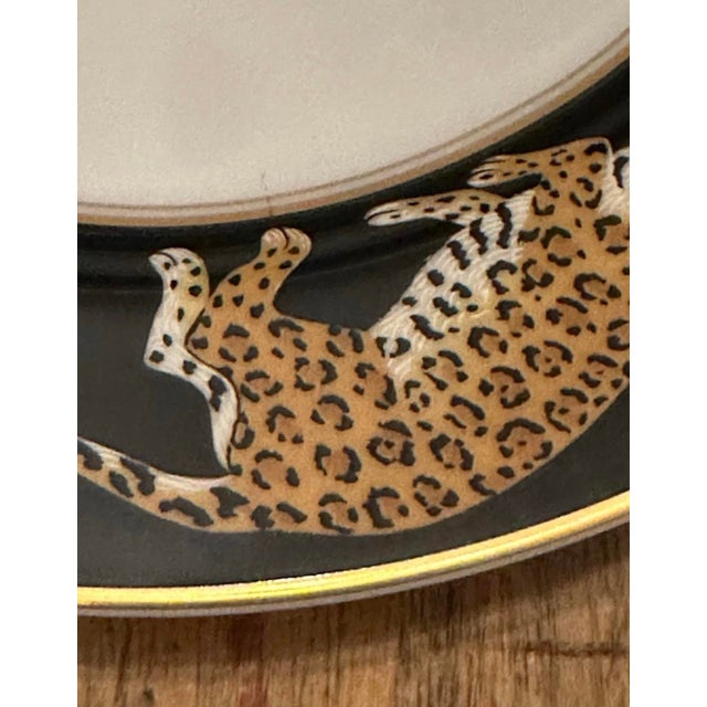 1990s Jaguar Jungle Lucheon Plates with 24K Gold Accents by Lynn Chase ...
