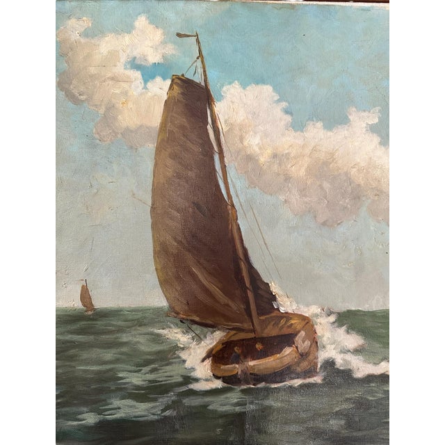 Original Jan Bitter (Dutch, 20th Century) Seascape - Oil on Canvas ...