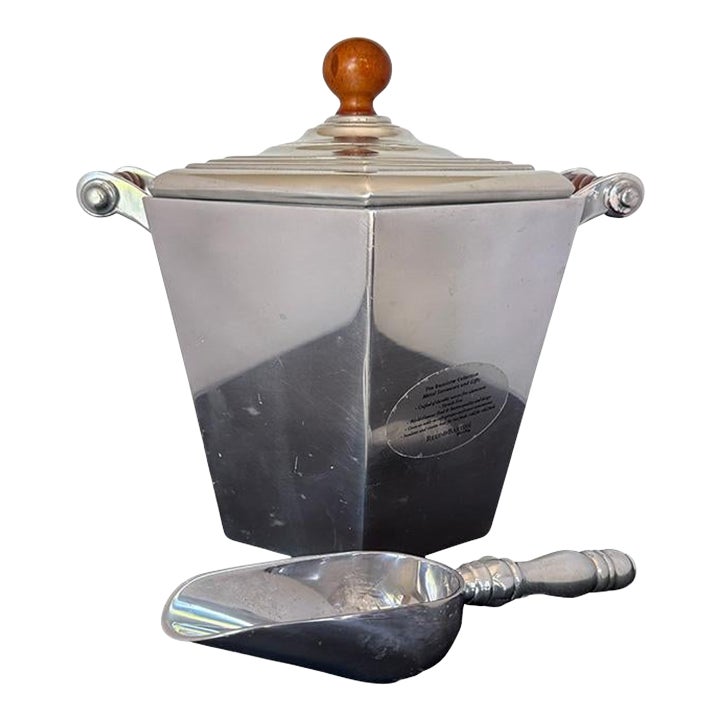 1990s Reed & Barton Barrister Series Hexagonal Ice Bucket With Scoop ...
