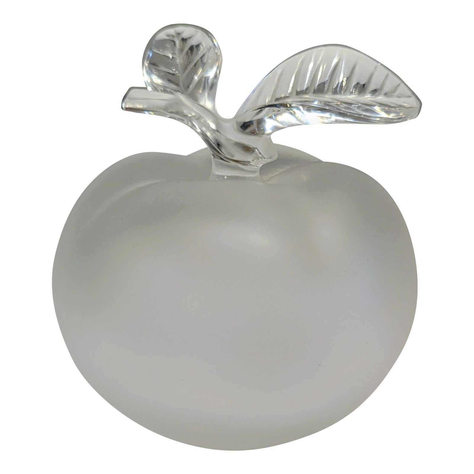 Lalique Pomme Satin Crystal Perfume Bottle | Chairish