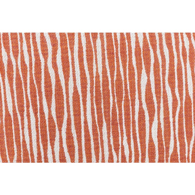 Late 20th Century Orange & White Abstract Striped Print Roll Back ...
