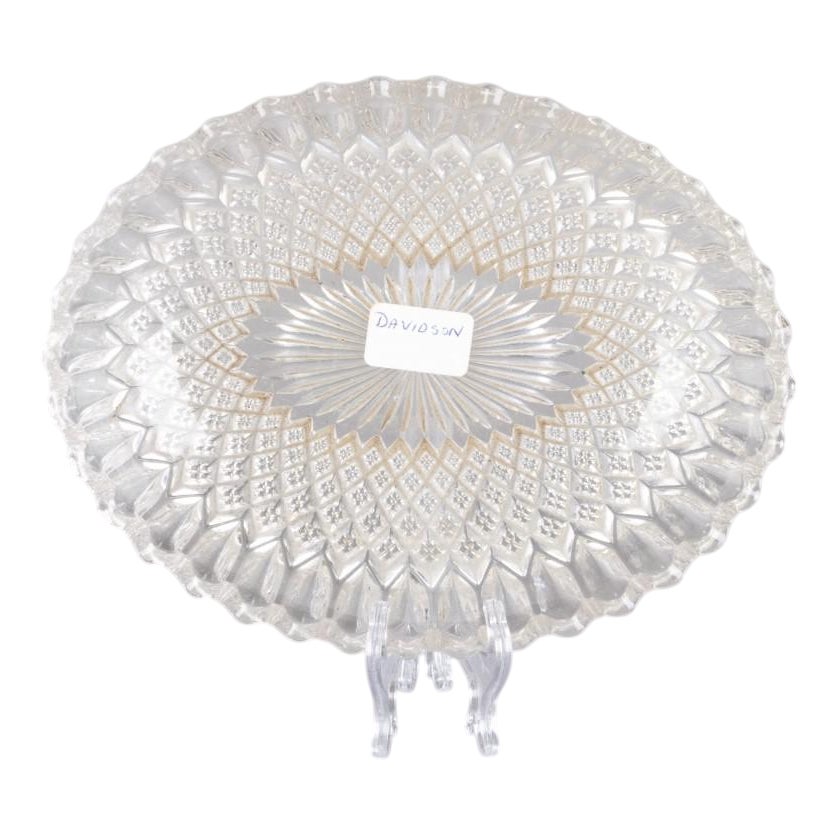 Antique Victorian Davidson Pressed Glass Dish | Chairish