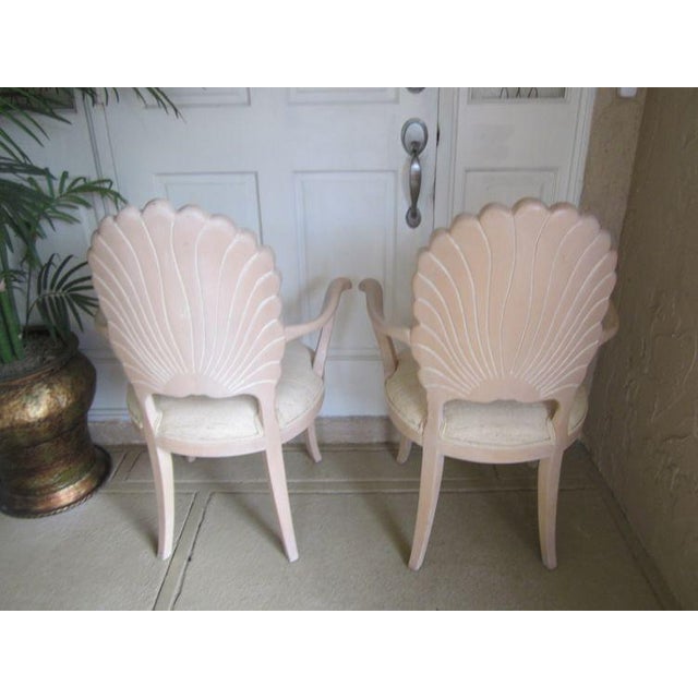 Vintage Venetian Grotto Style Carved Shell Back Dining Arm Chair From ...