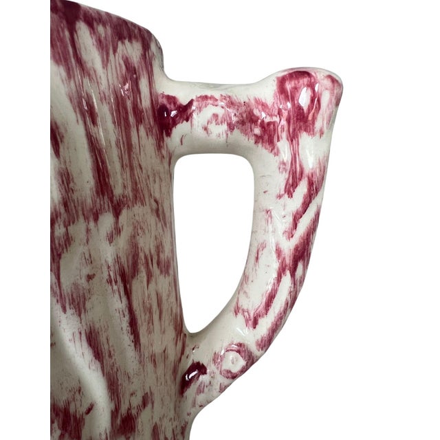 Vintage Morton Pink Faux Bois Ceramic Pitcher/Vase | Chairish