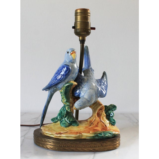 Vintage Stangl Pottery Double Parakeets Table Lamp | Chairish