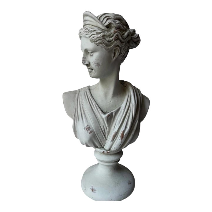 1990s Greek Roman Goddess Artemis Diana Bust Head Statue Sculpture ...