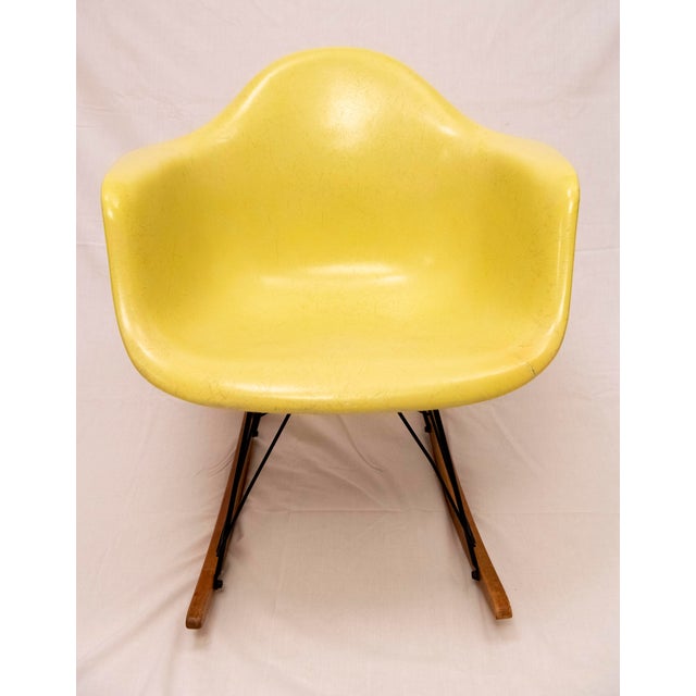1950s Vintage Mid Century Charles Eames Fiberglass Rocking Chair | Chairish