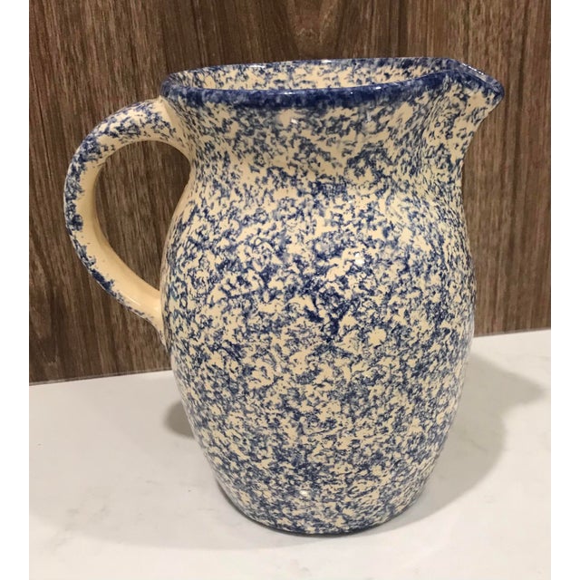 2000s Molly Dallas Handcrafted Pottery School Flag Design Water Pitcher ...