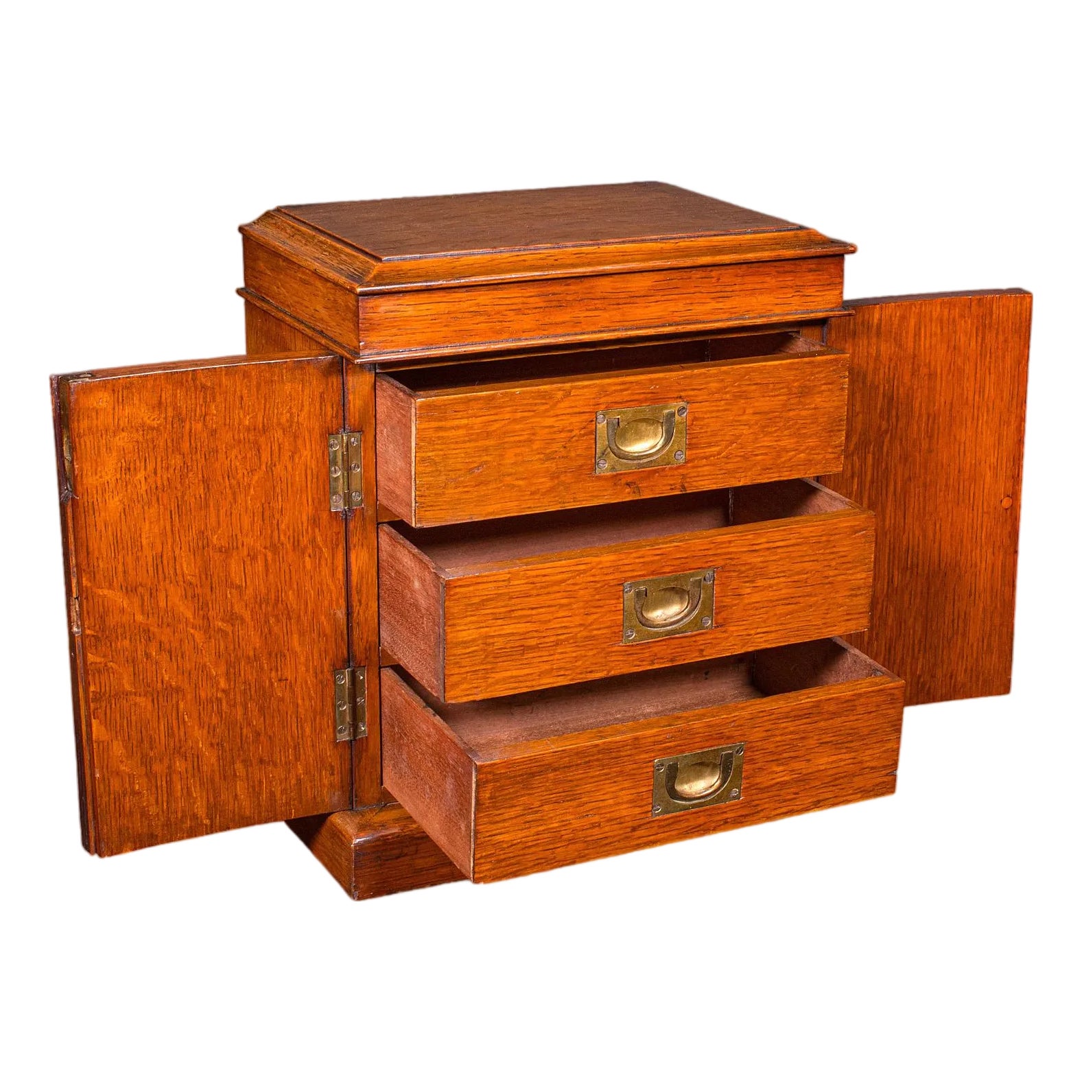 Small Antique Specimen Case, English, Oak, Collector’s Cabinet ...