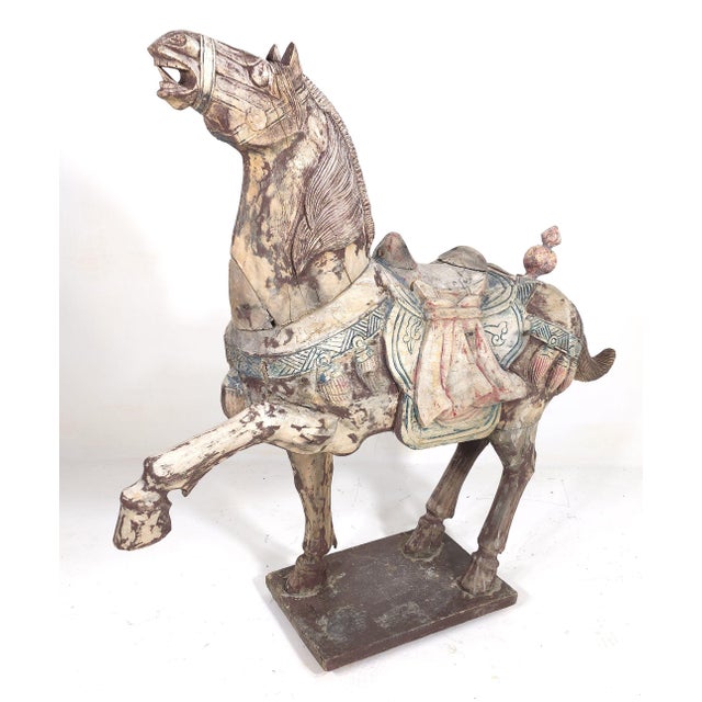 Large 43" Length Antique or Vintage Tang Style Chinese Horse Hand ...