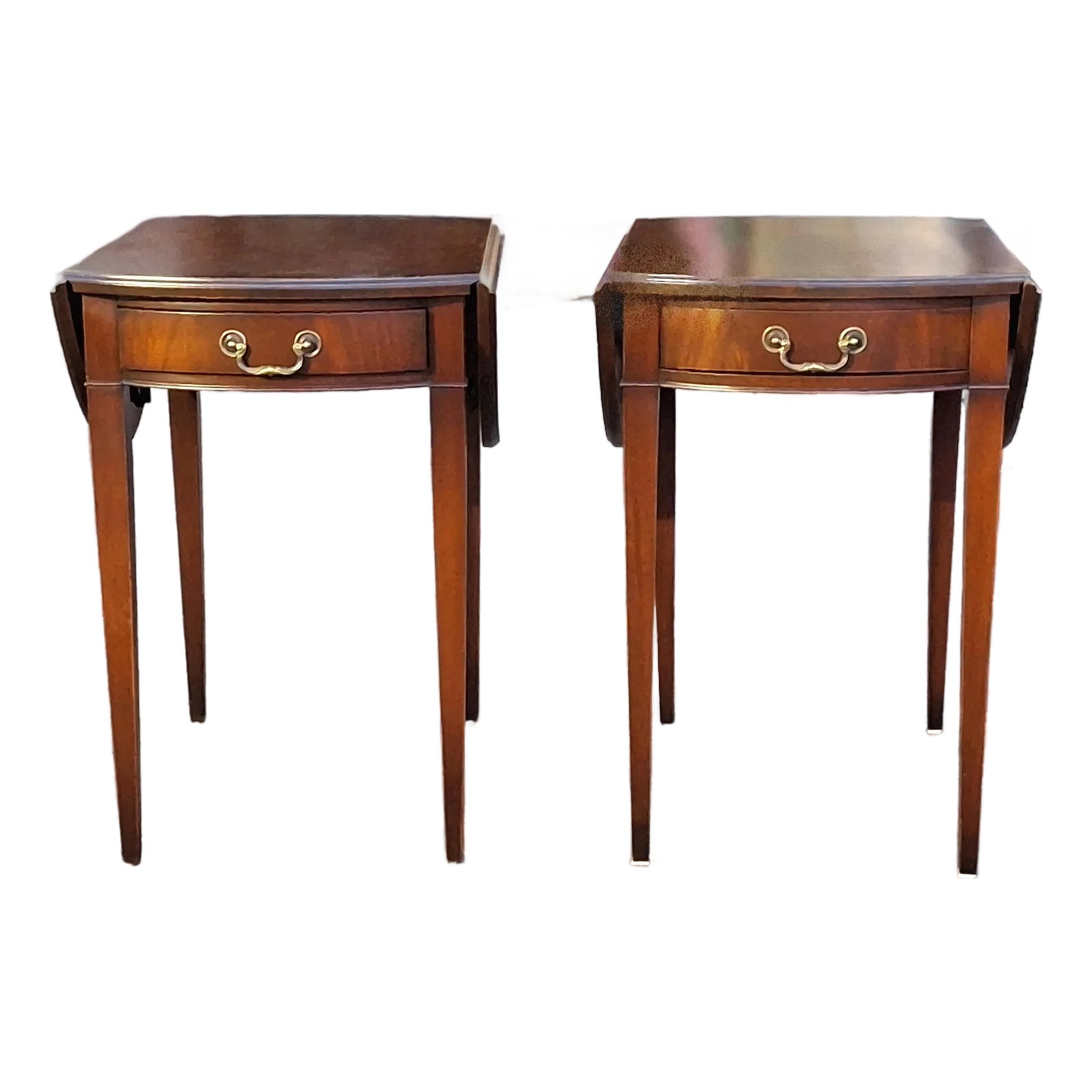 Pair 1940s Imperial Grand Rapids Genuine Mahogany Pembroke Tables ...