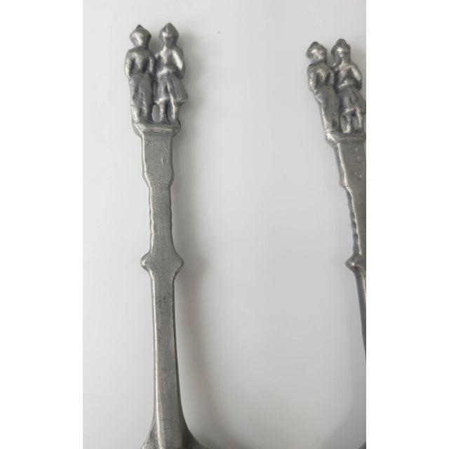 18th Century Pair of Dutch Pewter Wedding Spoons With Figures, Dated ...