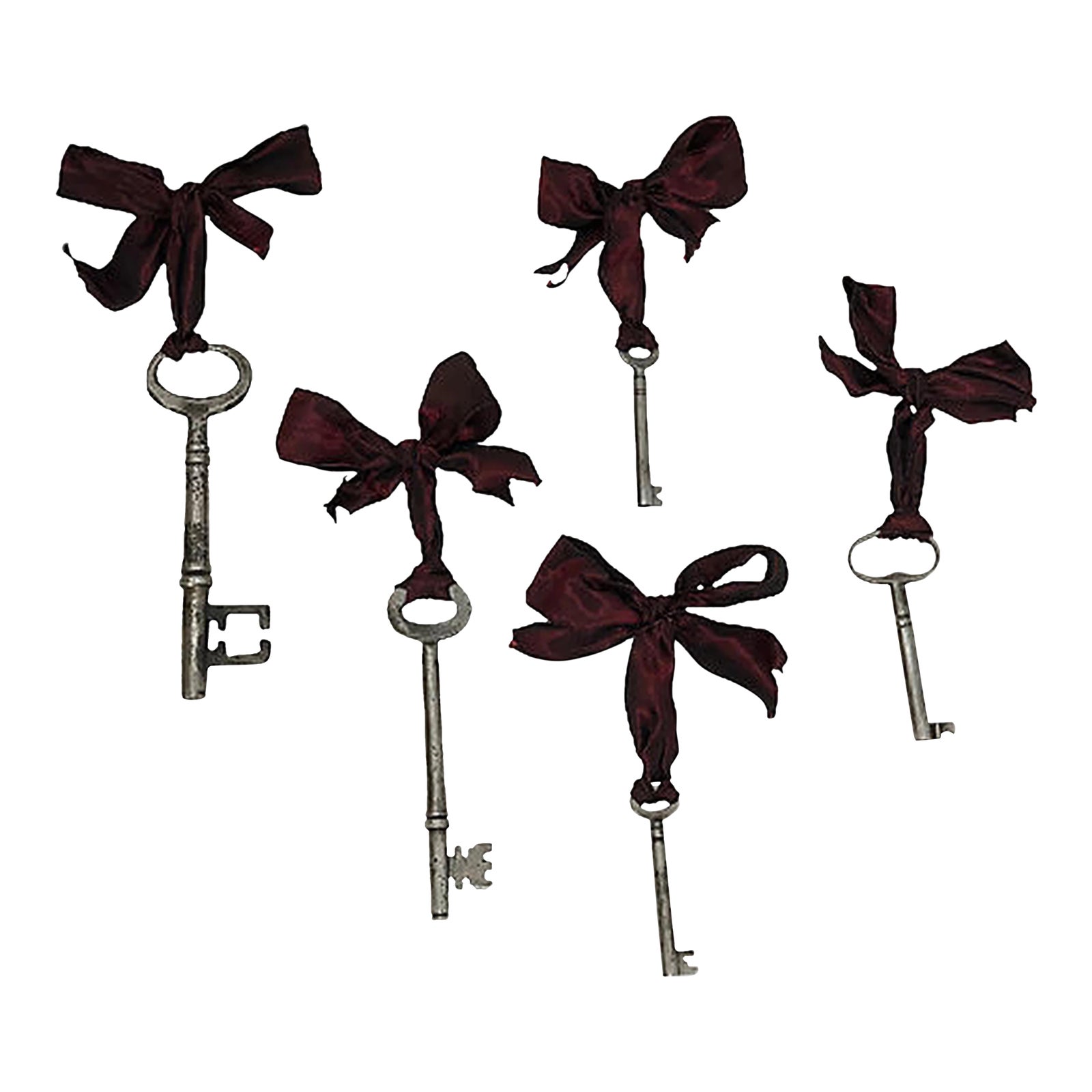 Late 19th-c. Metal Skeleton Key Ornaments, Set of 5 | Chairish