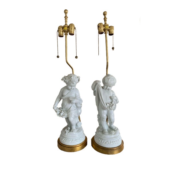 Early 19th Century J D’Aste Capodimonte Bacchus Lamps - a Pair | Chairish