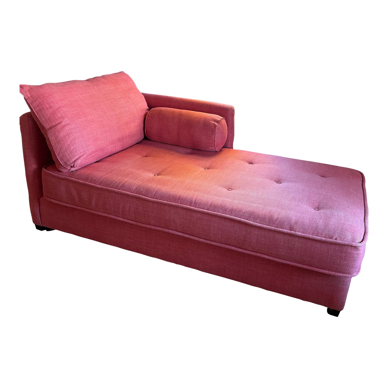 Serena & Lily Nantucket Red Chaise Lounge, Right Facing | Chairish