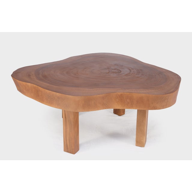Modern Brown One Slab Living Edge Coffee Table 57 | Chairish