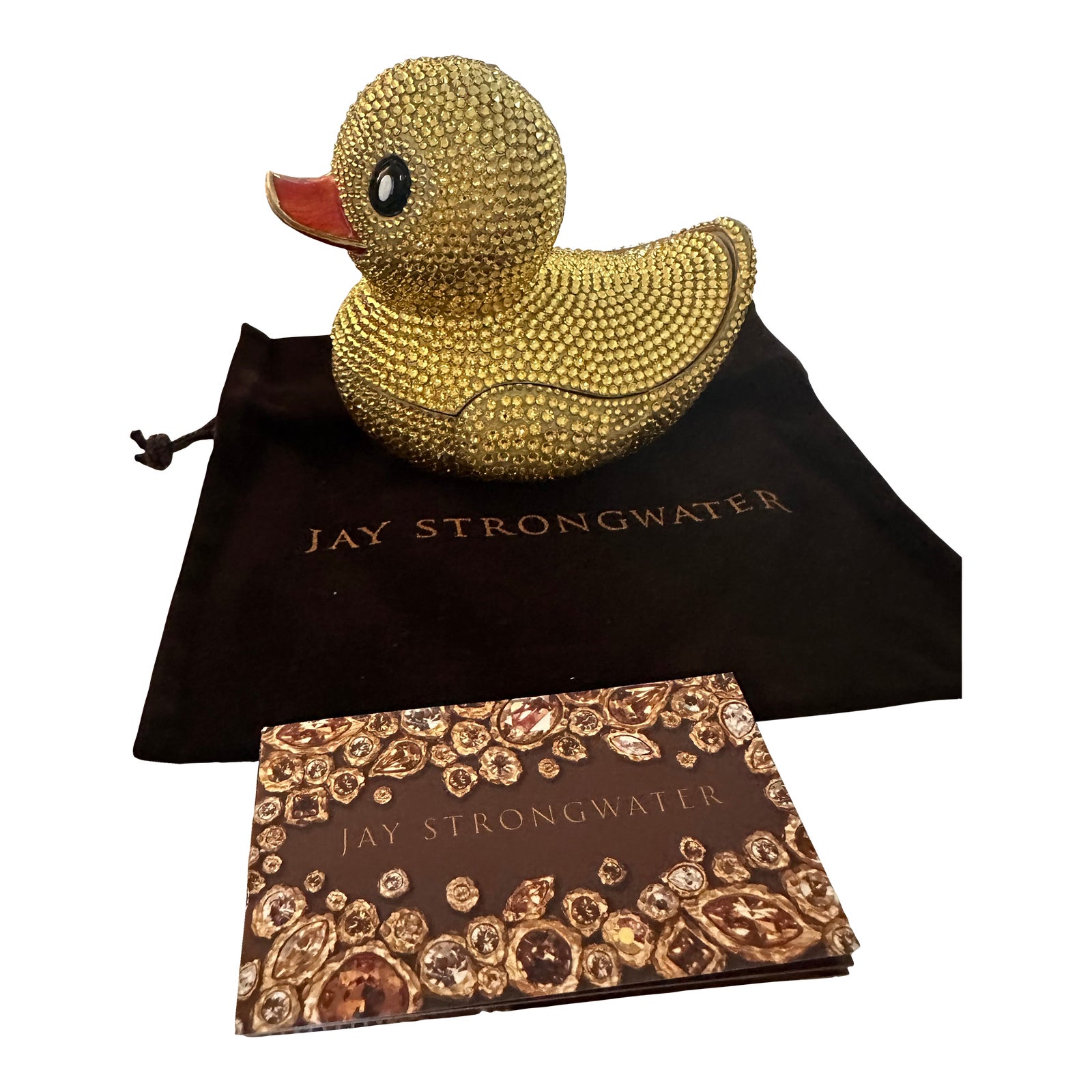 1990s Jay Strongwater Ernie Pavé Rubber Ducky Box | Chairish