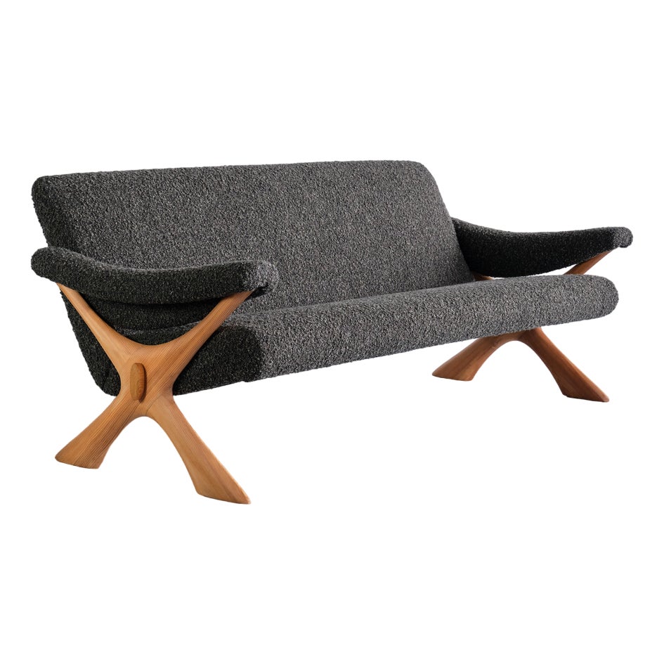 Sofa in Pine and Dark Green Boule by Fredrik Schriever-Abeln, Sweden ...