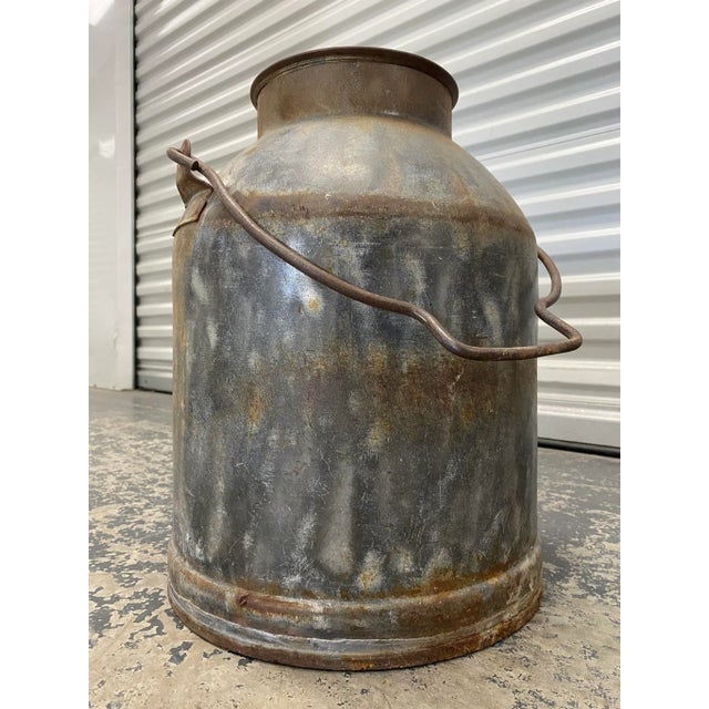 Antique Primitives Rusty Milk Jug Pail Vessel | Chairish
