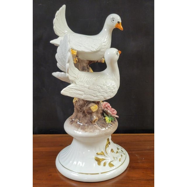 Tall Vintage Italian Capodimonte Doves Centerpiece Figurine Statue ...