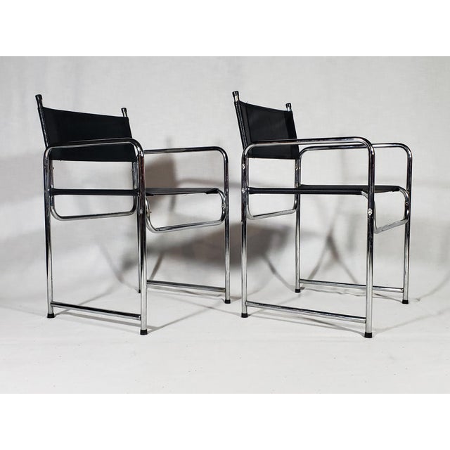 Vintage Original Mid-Century Modern Pair of Bauhaus Style Chrome Metal ...