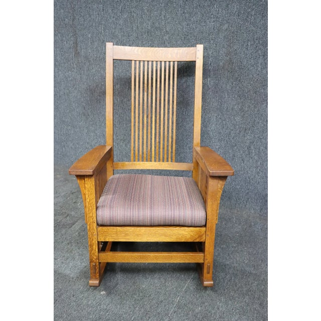 Mission Style Stickley Oak Rocker | Chairish