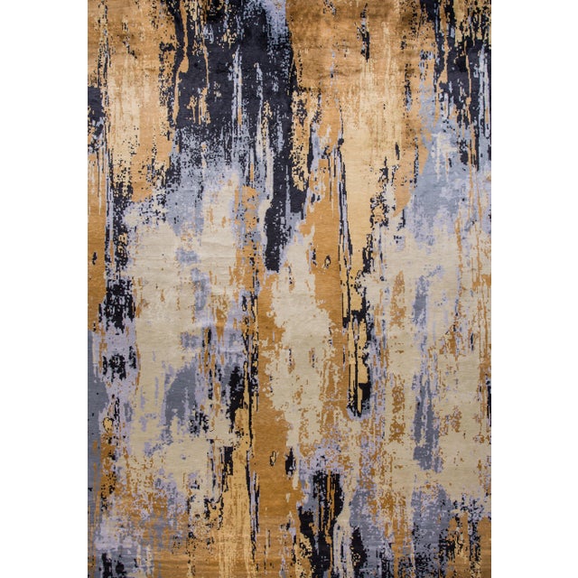 21st Century Modern Abstract Wool & Silk Rug 13 X 17 | Chairish
