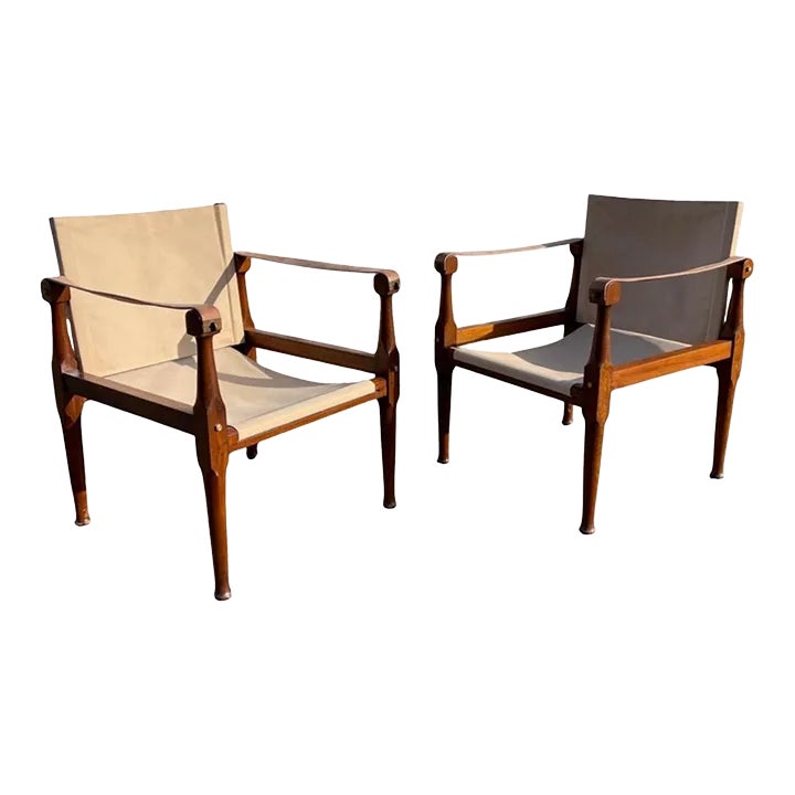 British Colonial Safari Campaign Style Chairs, Manner of Kaare Klint, a ...